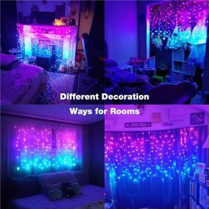 Holiday | Plug In Curtain Lights For Bedroom With 8 Flash Modes Girls ...